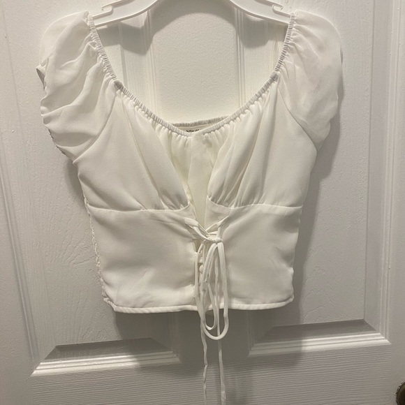 Active USA | Tops | Steps New York White Laced Corset Top Size Small ...